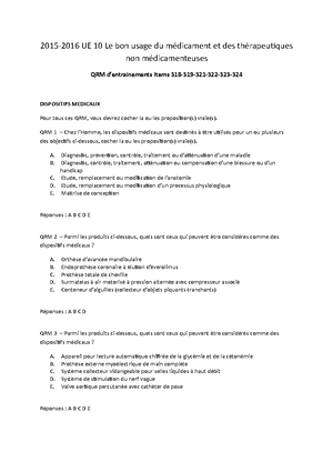 Examen 17 Octobre 2016, questions et réponses - Cours aux DCEM4 du 17 ...