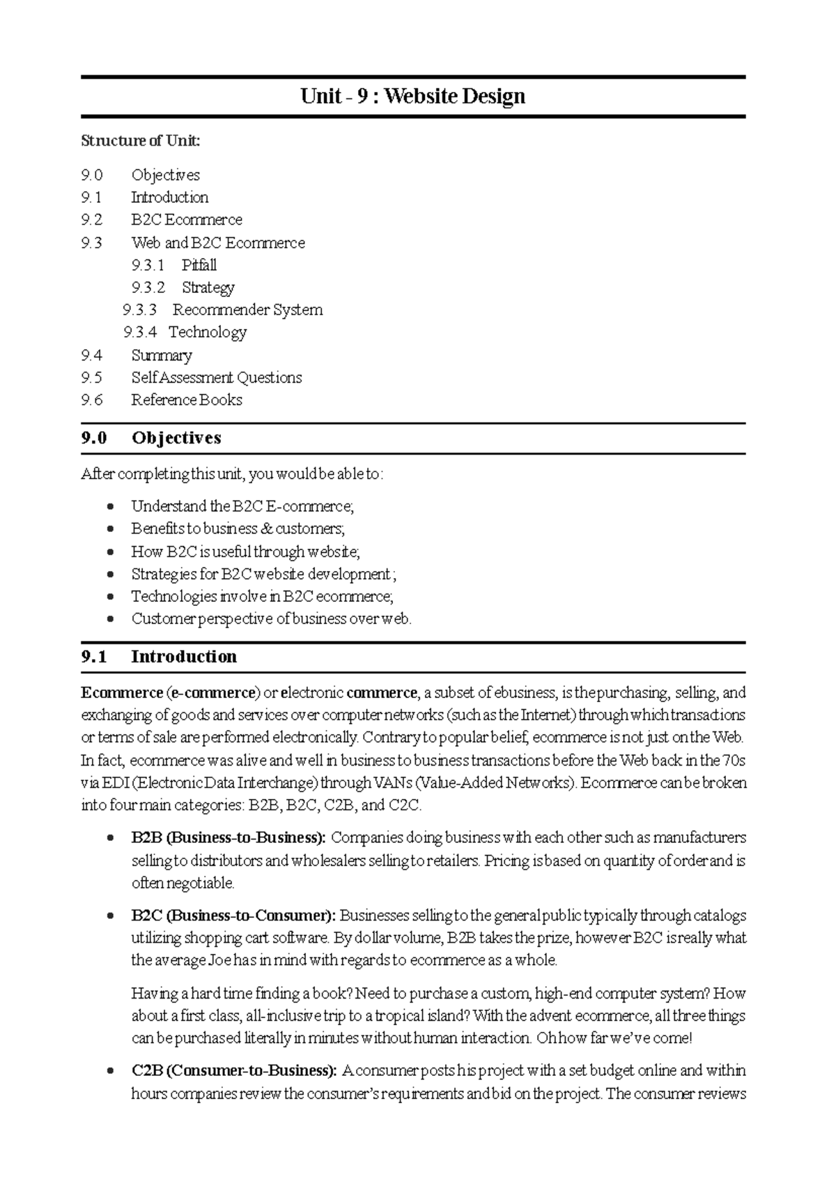 Website Design Lecture Notes Unit 9 Website Design Structure Of Unit 9 Objectives 9