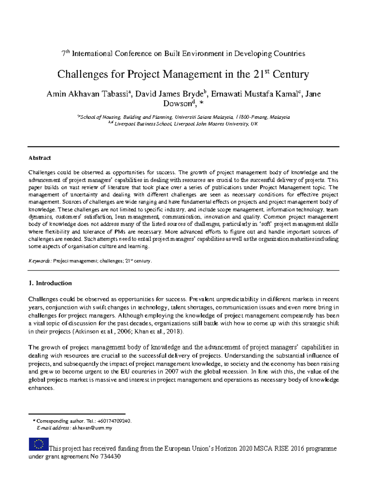 Challanages of Project Managment in 21st Century - This project has ...