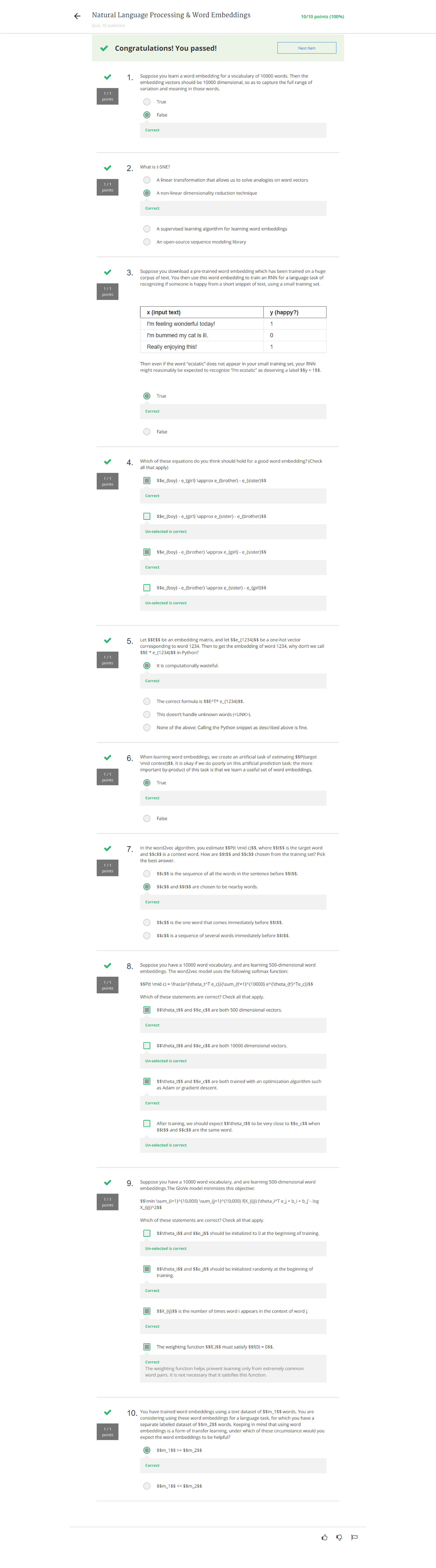 Week 2 Quiz - Natural Language Processing & Word Embeddings - Programming I - Studocu