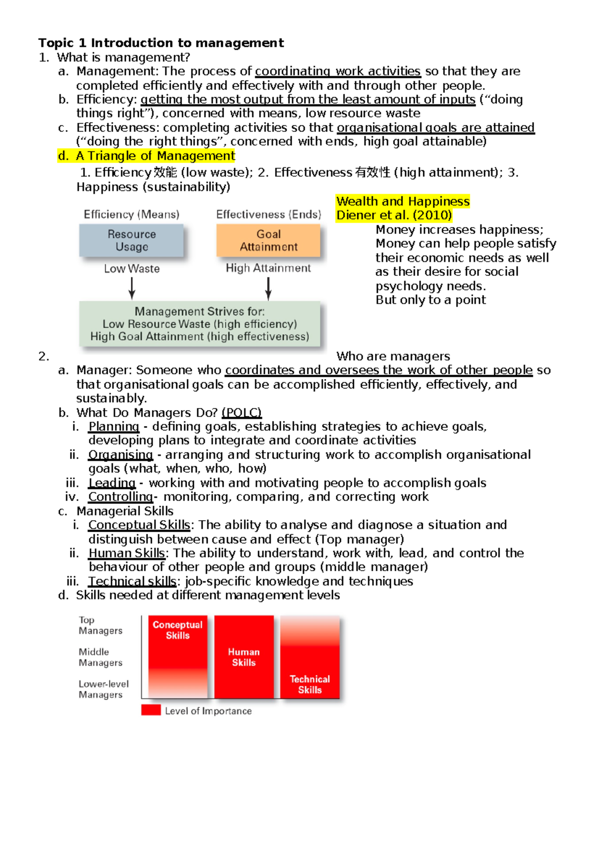 Topic 1 Introduction to management - Topic 1 Introduction to management ...