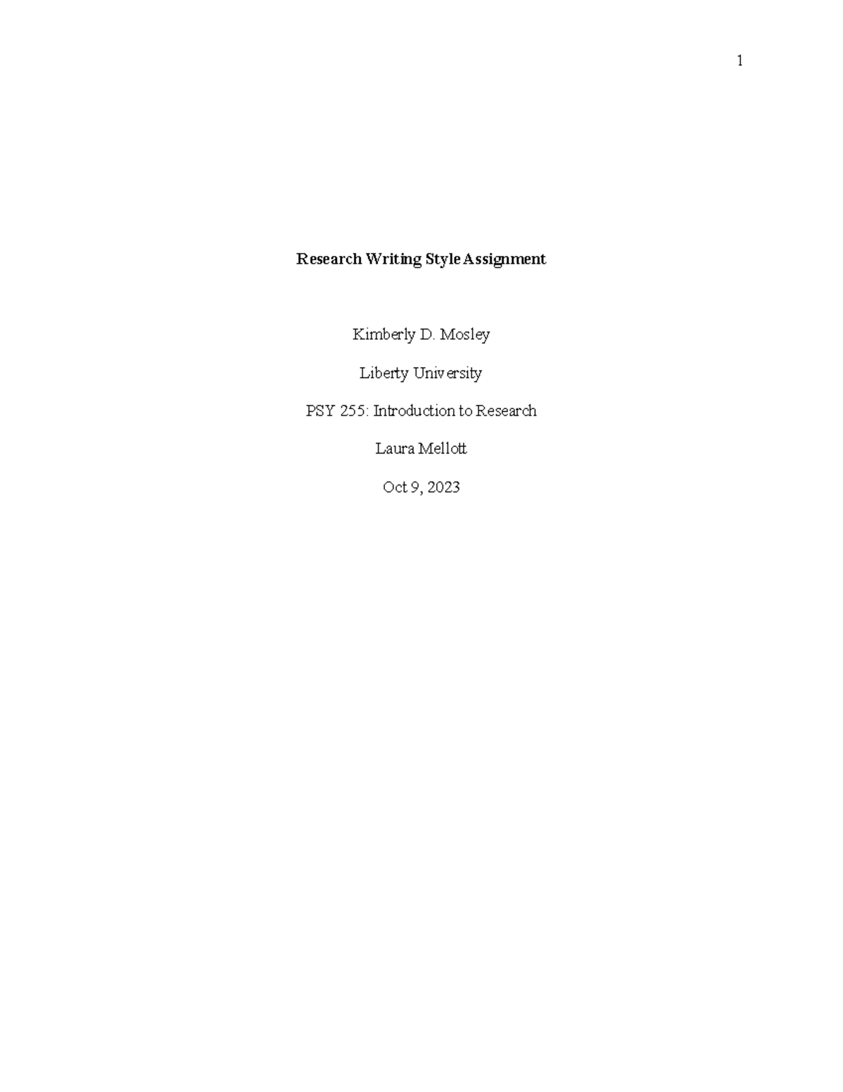 Mosley APAmodule 3 - Research Writing Style Assignment - Research ...