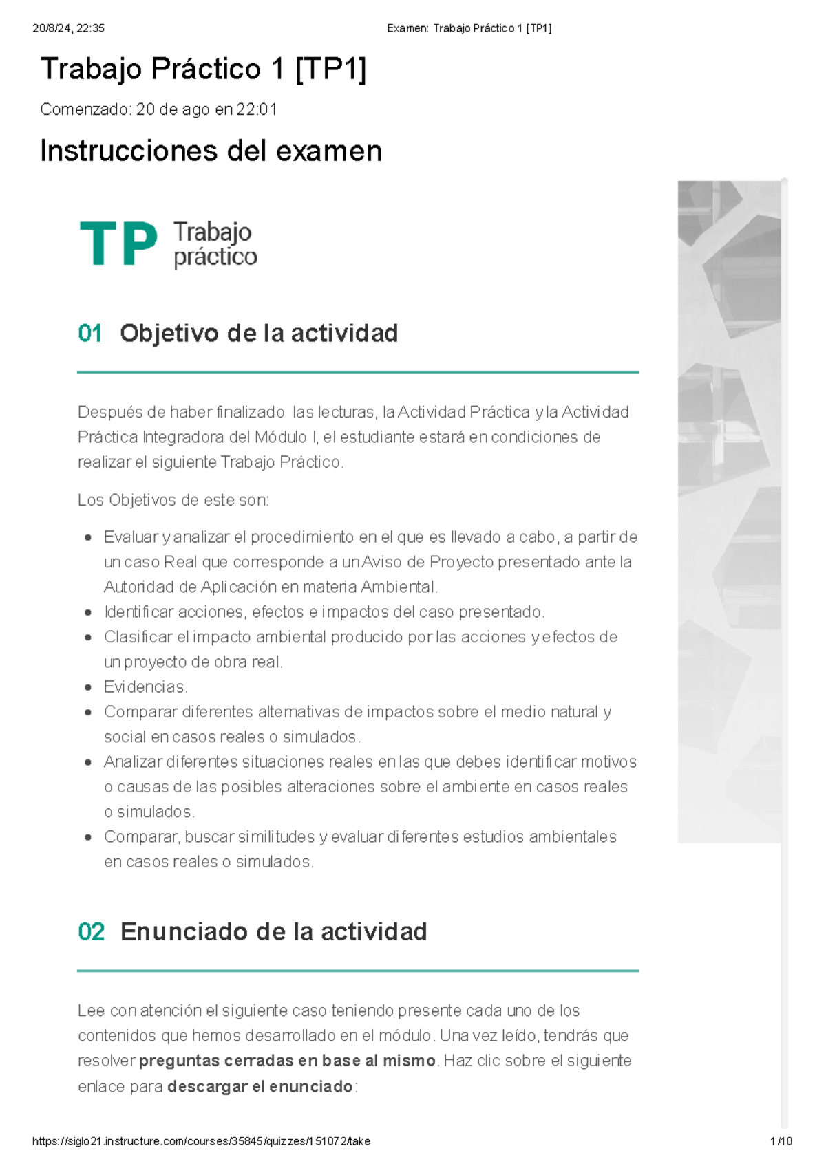 Examen Trabajo Práctico 1 Tp1 92 Trabajo Práctico 1 Tp1 Comenzado