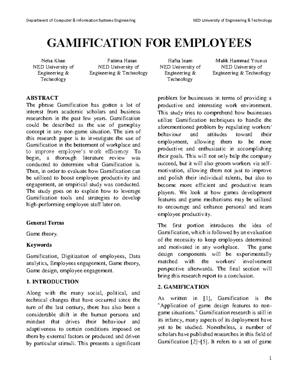 Gamification FOR Employees- research paper - GAMIFICATION FOR EMPLOYEES ...