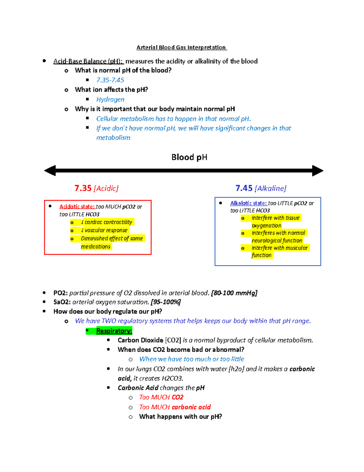 ABG - ABG, Nura 2500 ASN class - Arterial Blood Gas Interpretation Acid ...