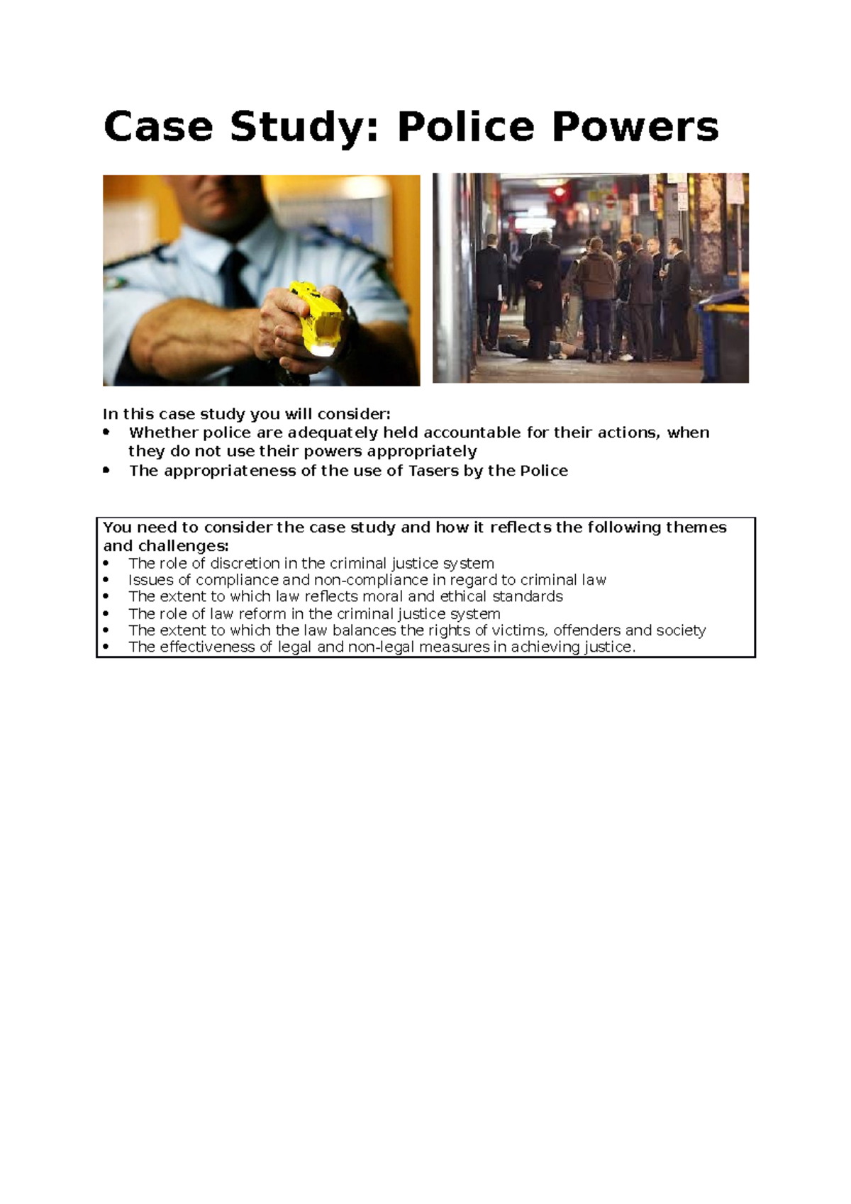 2a. Criminal Investigation Process - 2017 Police Powers - Case Study ...