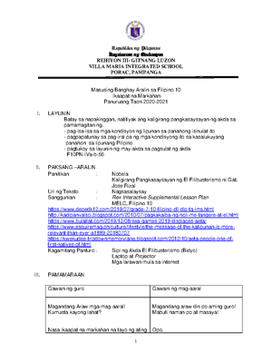 Toaz - Filipino module mula sa DepEd - Our Lady of Fatima Academy of ...