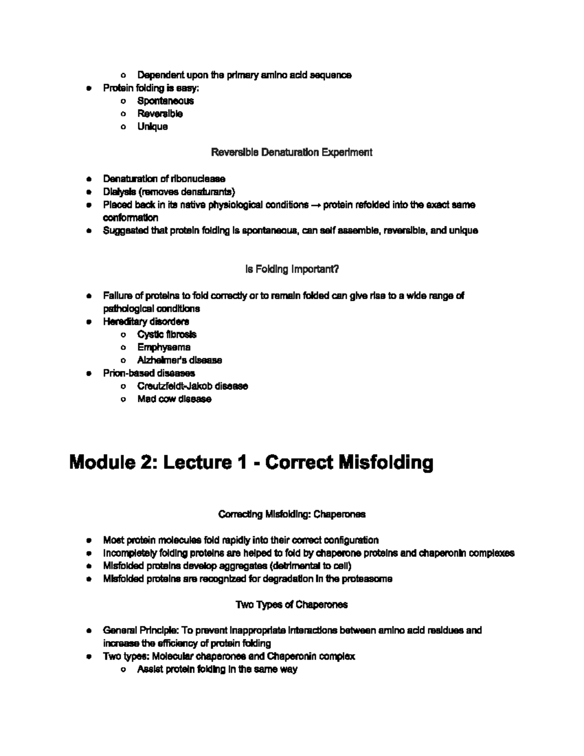 Module 2 lecture 1 - Biology 2B03 - Studocu