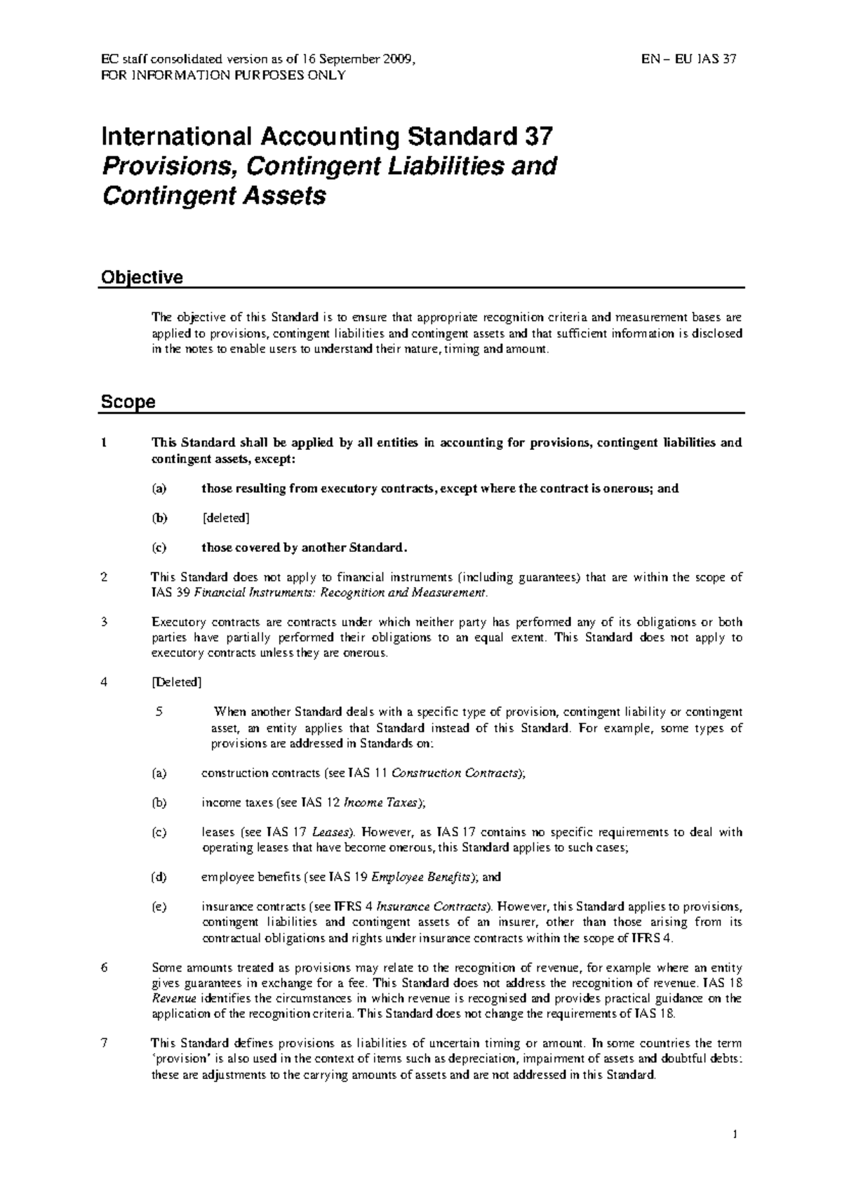 Ias37 en - International Accounting Standard 37 Provisions, Contingent ...