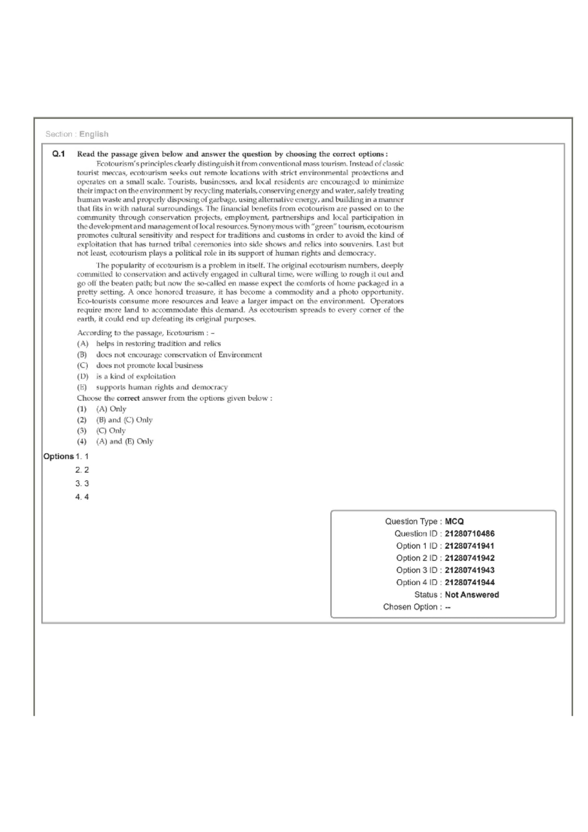 Englishcuet - CUET exam paper - bachelors of commerce - Studocu