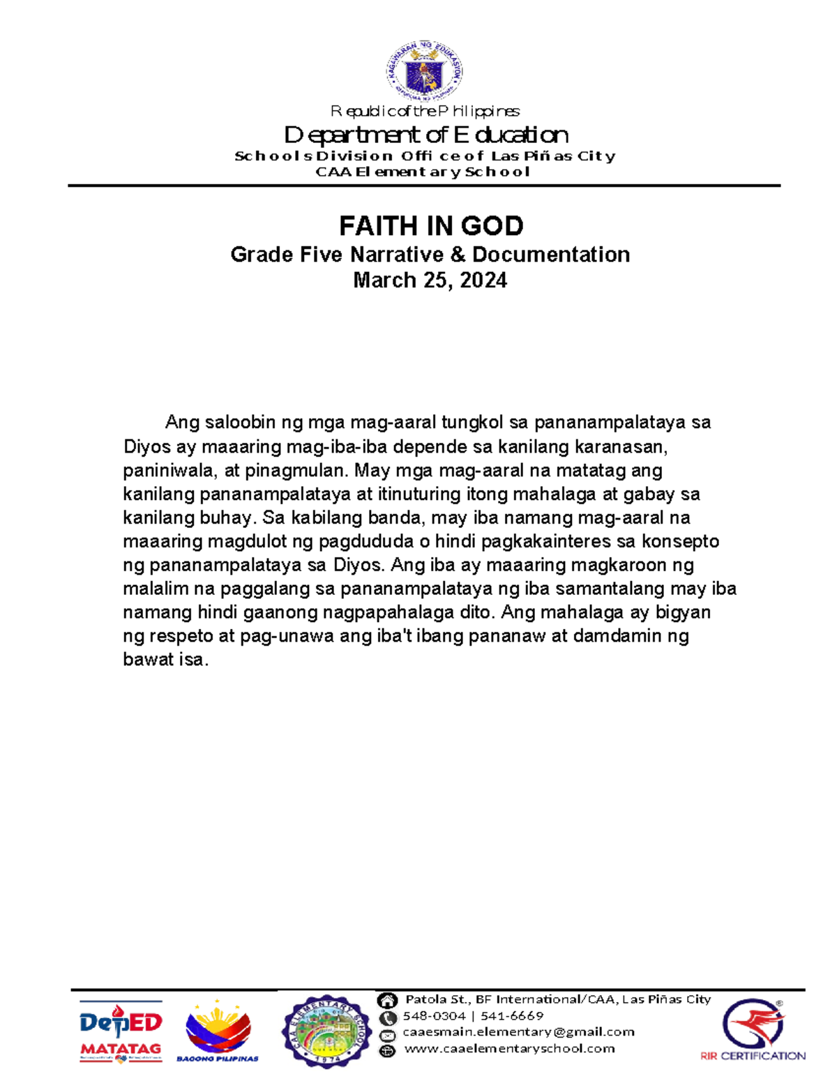 Faith-IN-GOD - none - Patola St., BF International/CAA, Las Piñas City ...