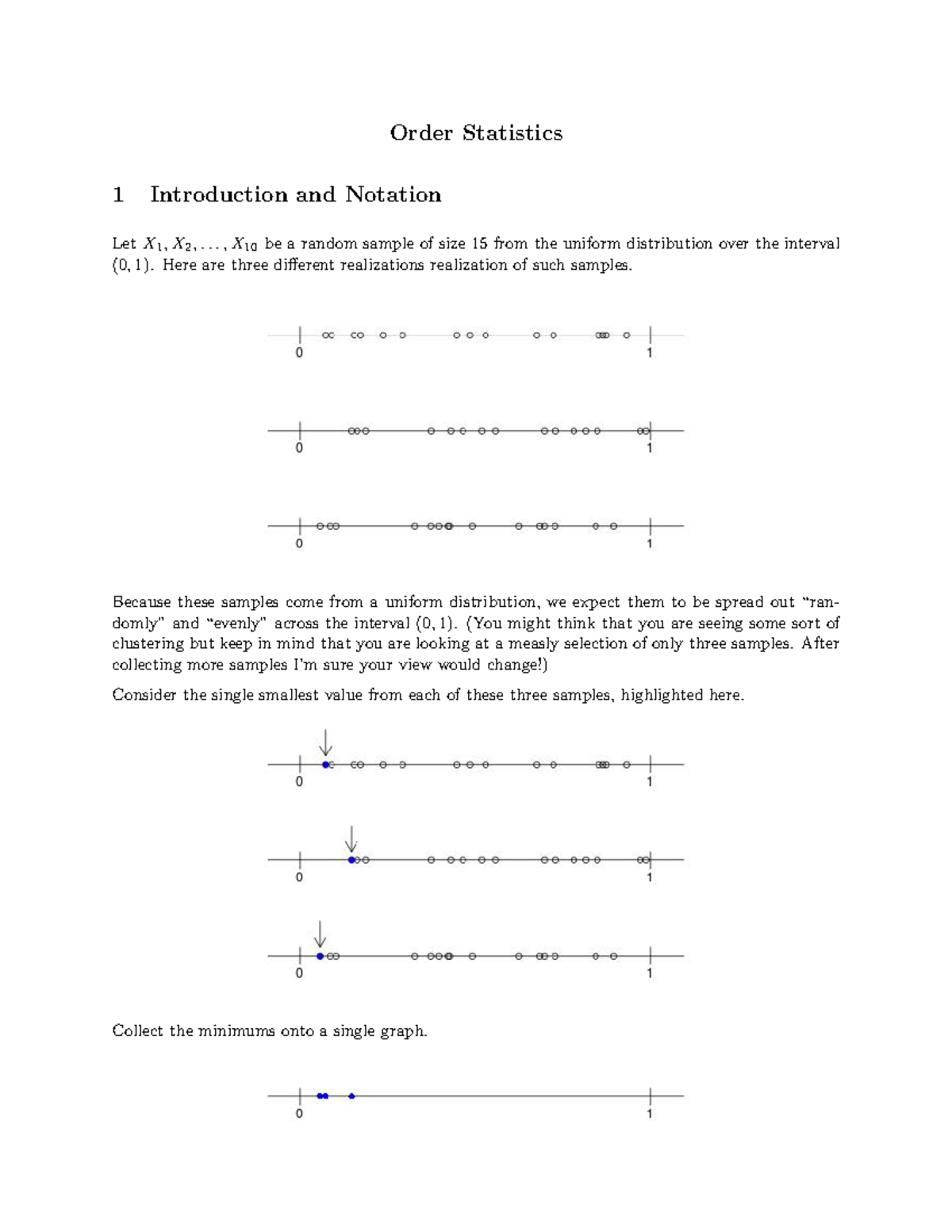 Order stats - Order Statistics 1 Introduction and Notation Let X 1 , X ...