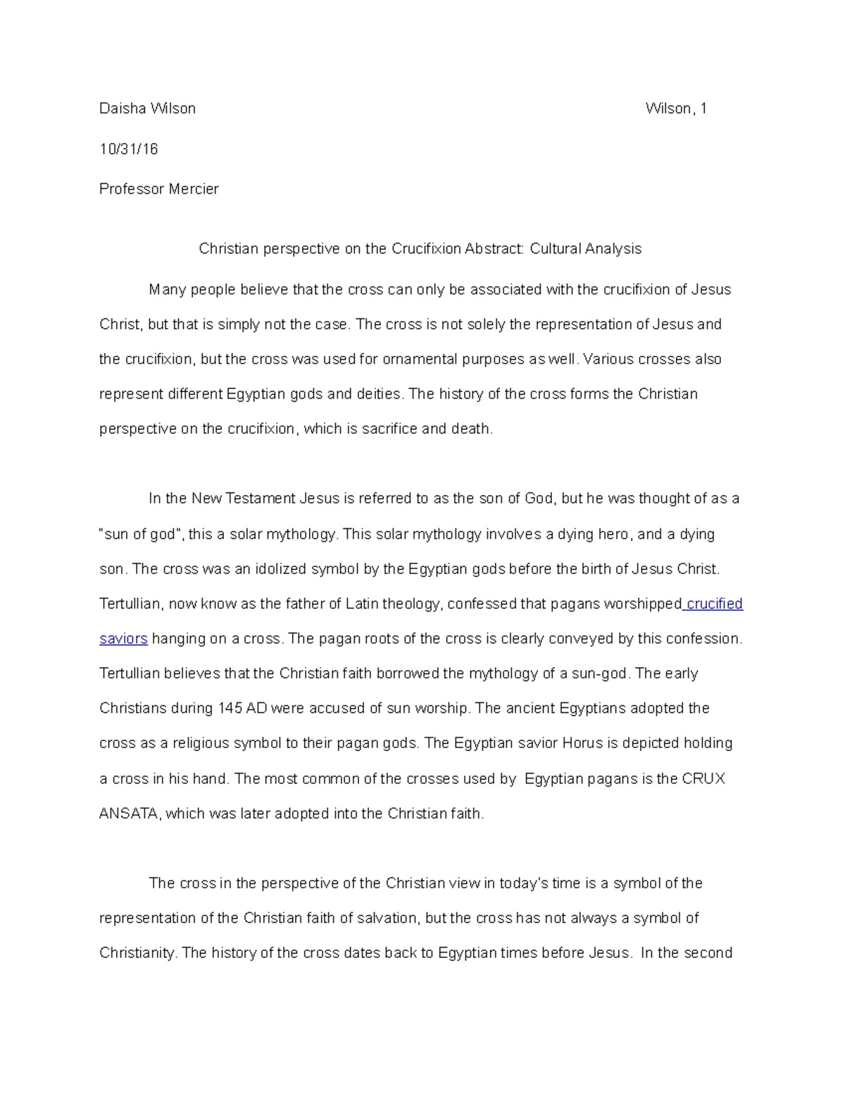 Abstract - Grade: A - Daisha Wilson Wilson, 1 10/31/16 Professor ...