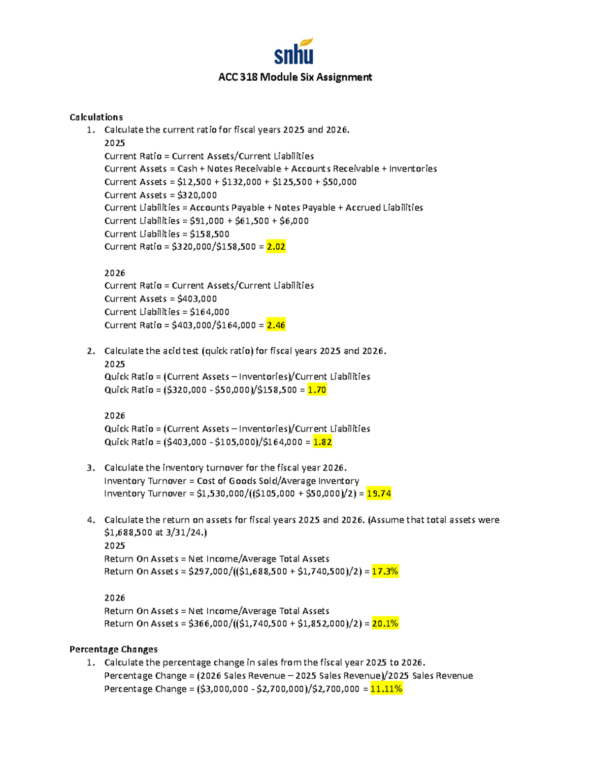 ACC 318 Module Six Assignment - ACC 318 Module Six Assignment ...
