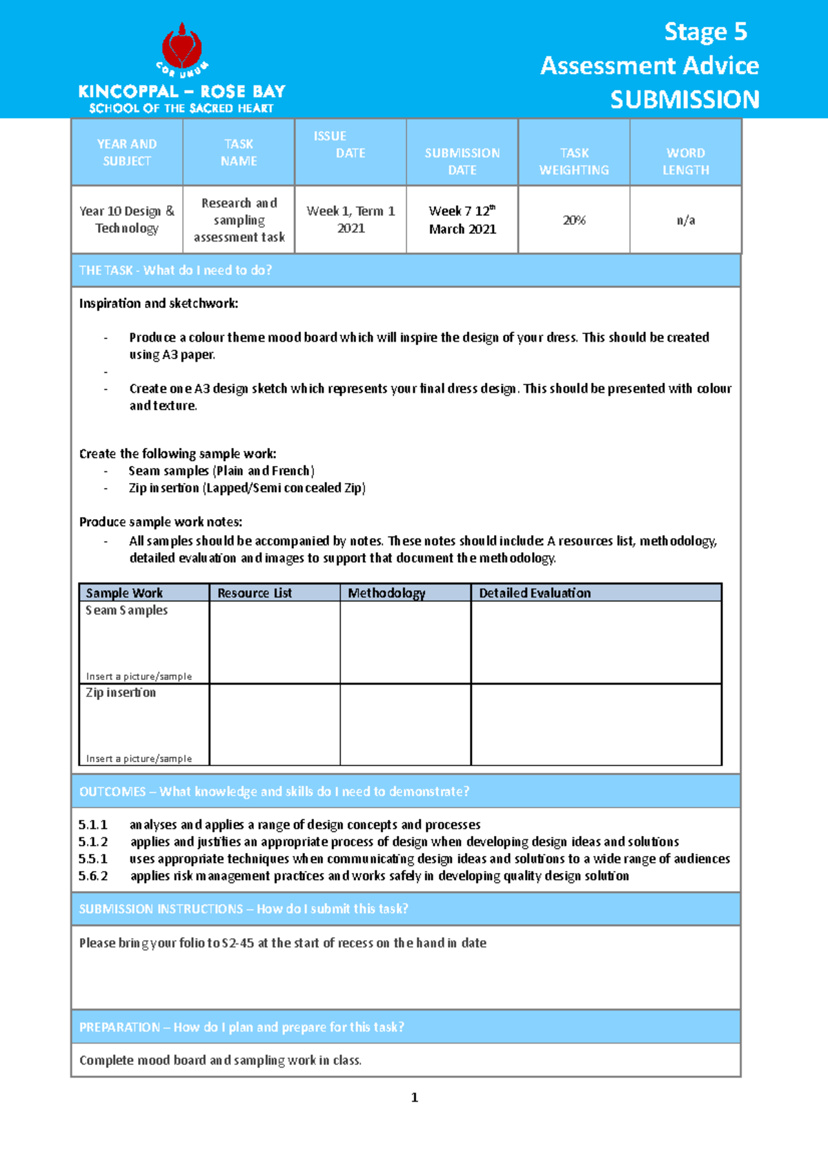 Year 10 Design Technology AN Task 1 2021 2 - YEAR AND SUBJECT TASK NAME ...