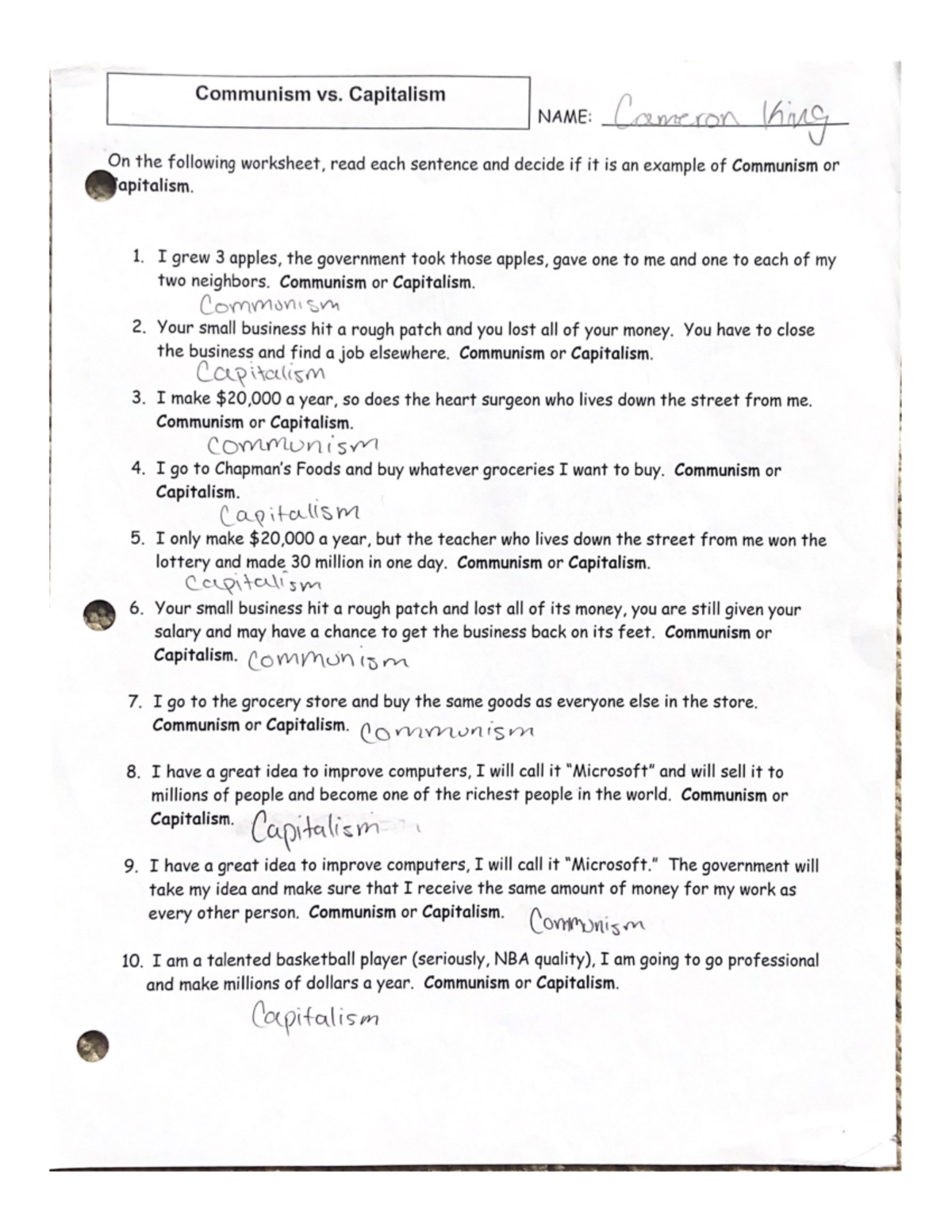 Communism vs. Capitalism - Studocu
