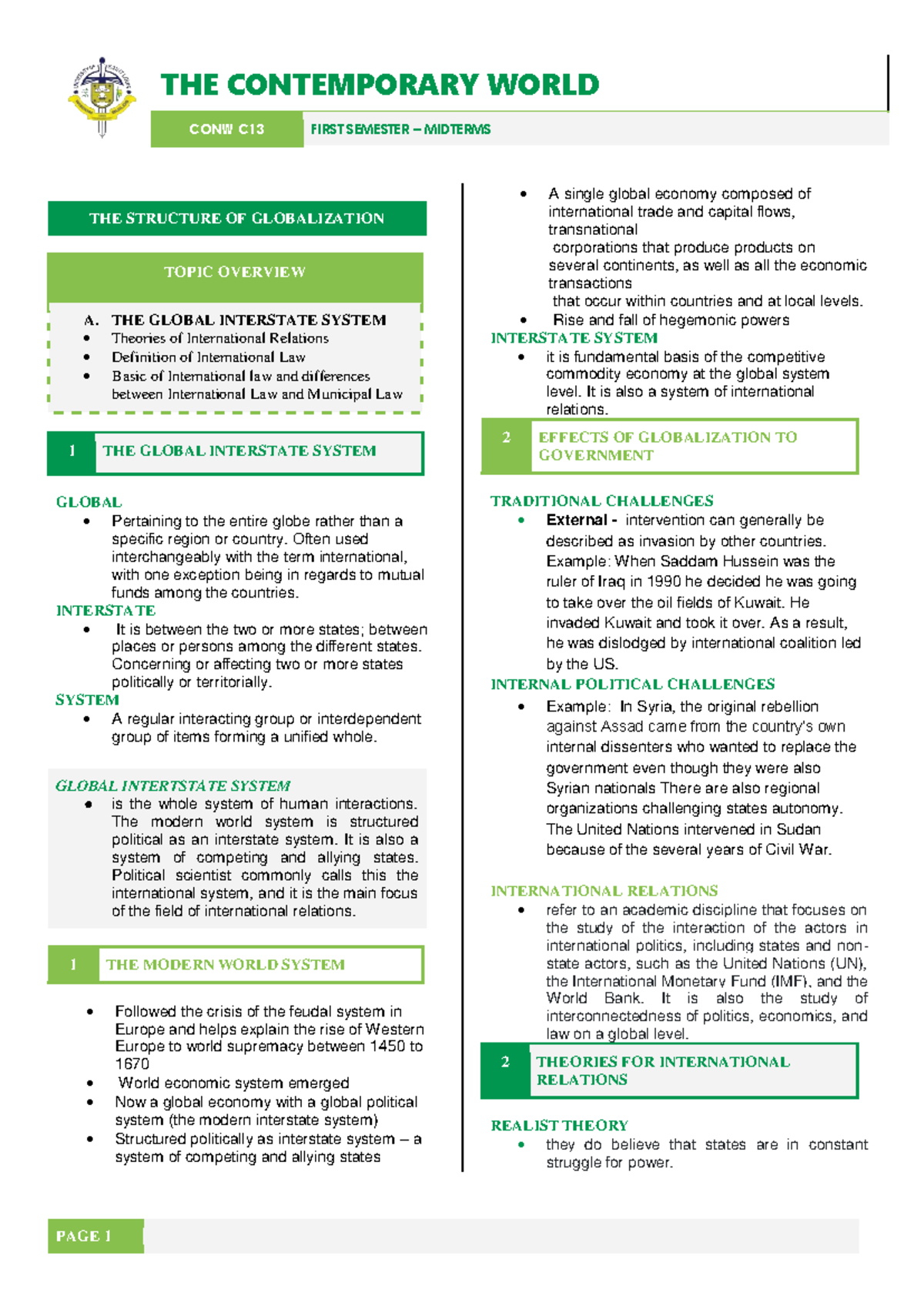 CONW Midterms - NOTES - CONW C13 FIRST SEMESTER – MIDTERMS THE ...