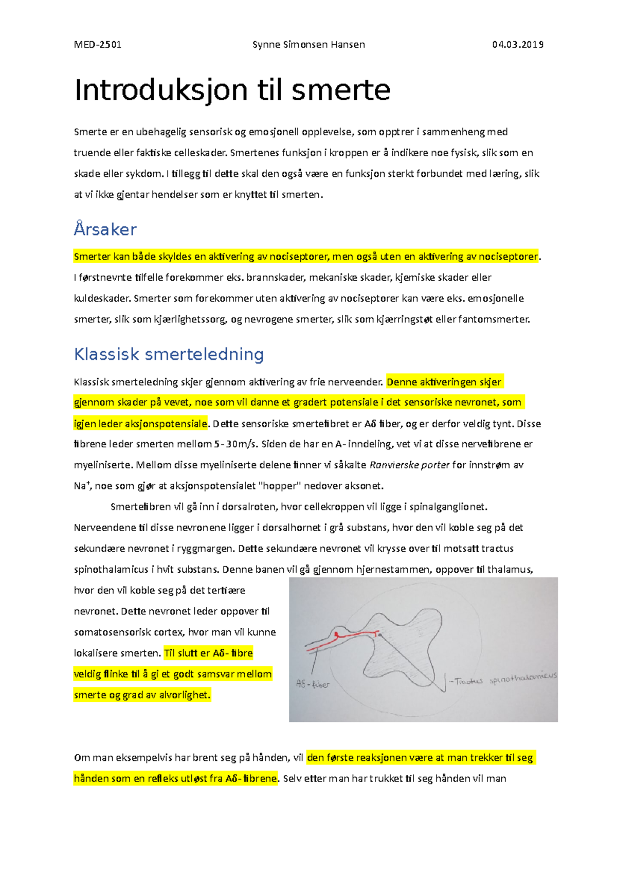 Introduksjon til smerte - Introduksjon til smerte Smerte er en ubehagelig sensorisk og ...