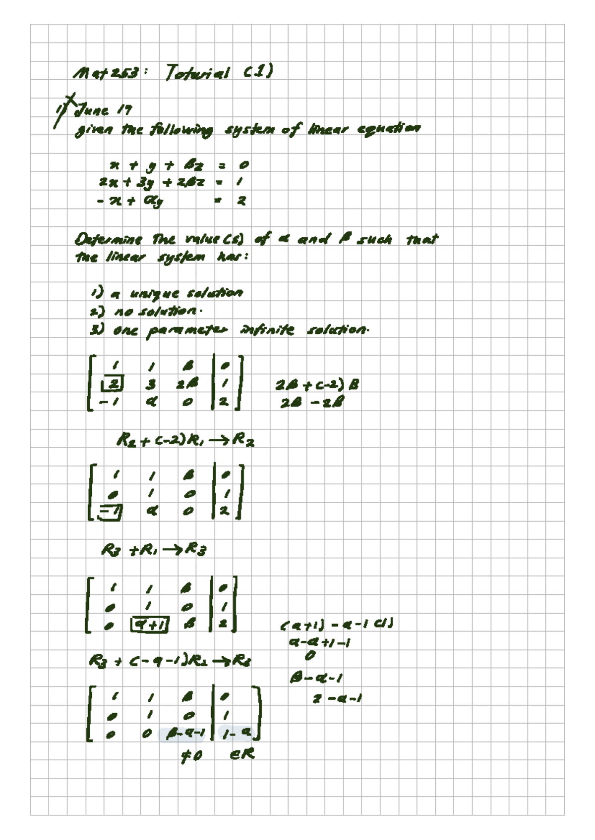 UITM MAT523 Toturial Chapter 1 - Linear algebra ii - Studocu