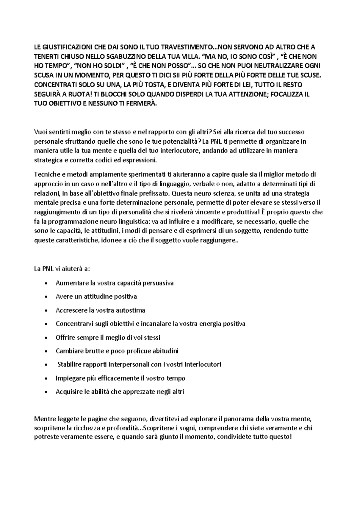 Manuale delle scienze umana - LE GIUSTIFICAZIONI CHE DAI SONO IL TUO ...