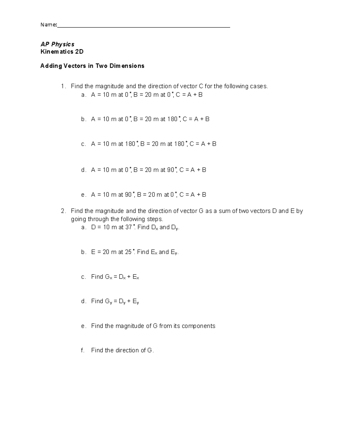 Adding+Vectors - Name ...