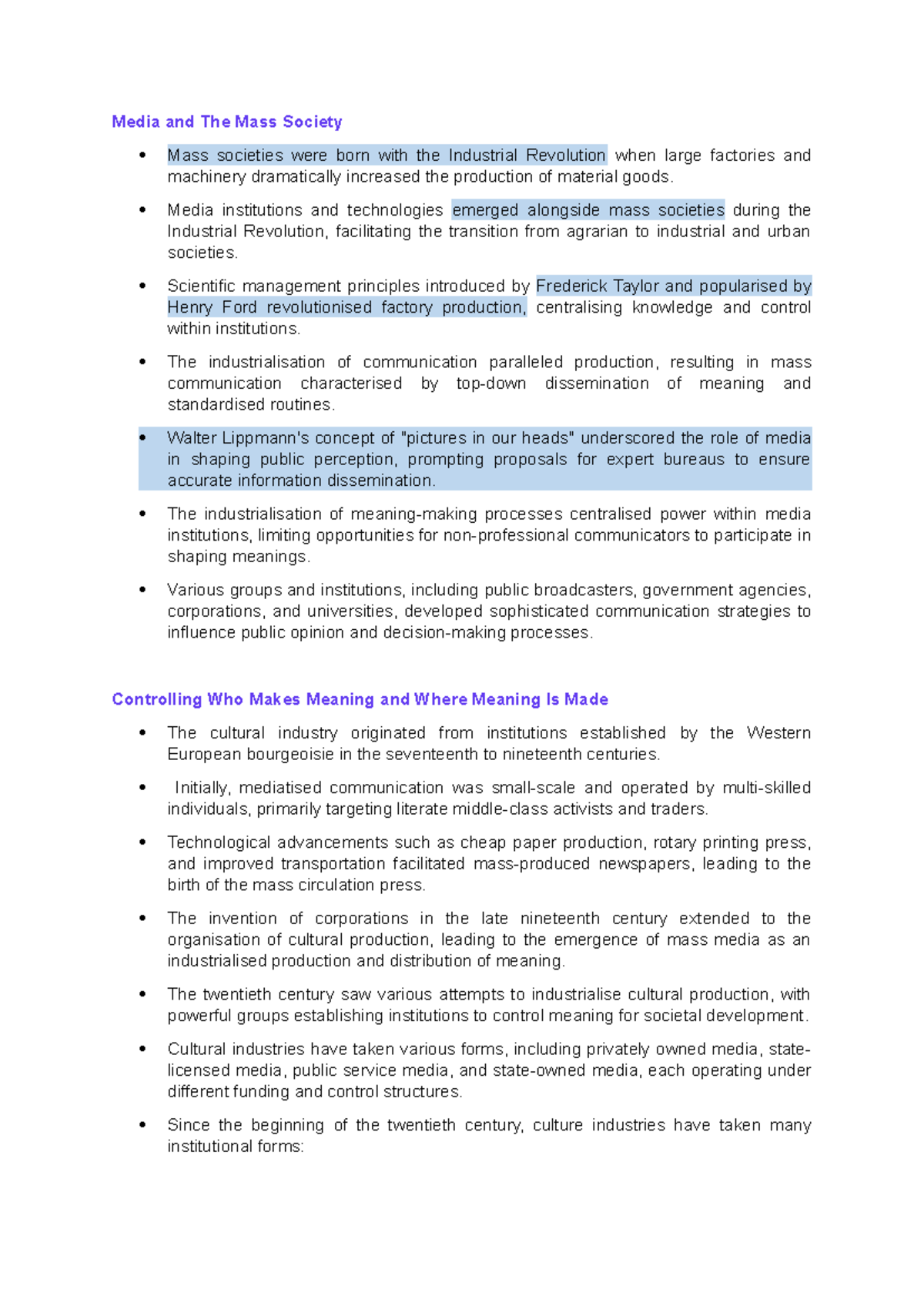 Week 4 Readings - Summary Media and Society - Media and The Mass ...