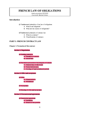 partie 2 du cours de french law of obligations - P2: french civil ...