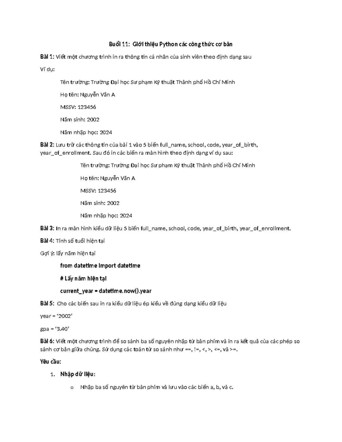 Bai Tap B11 - thud - Buổi 11: Giới thiệu Python các công thức cơ bản ...