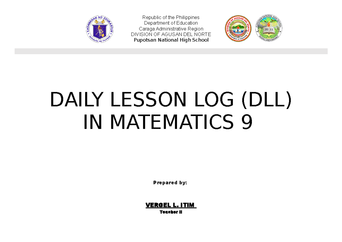 MATH 9 lesson plan week 3 - Republic of the Philippines Department of ...