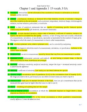 Study Guide for Test 3a - An Introduction to Chromatographic ...