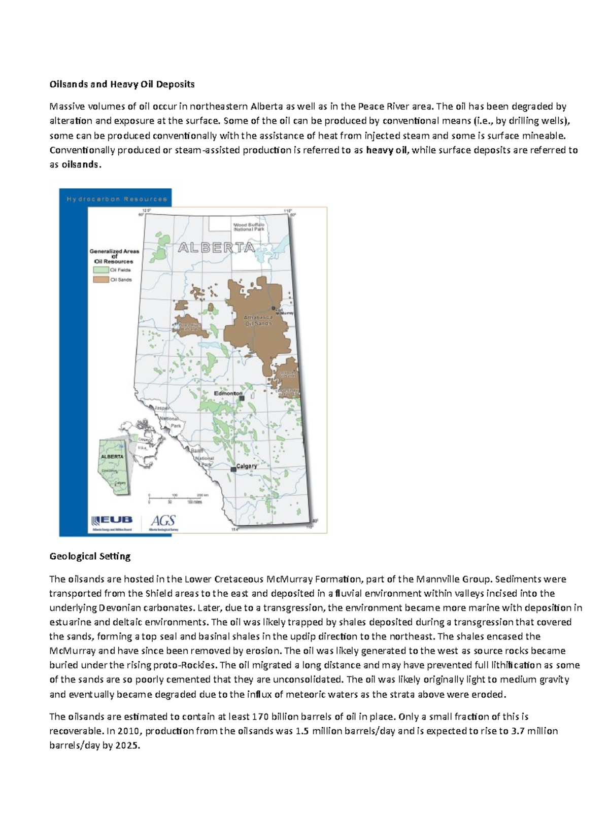 Oilsands and Heavy Oil Deposits - GEOL 203 - SAIT Polytechnic - Studocu
