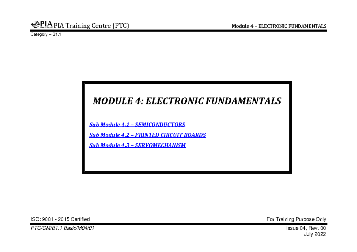 B1 M4 - Category – B1. ISO: 9001 - 2015 Certified For Training Purpose ...