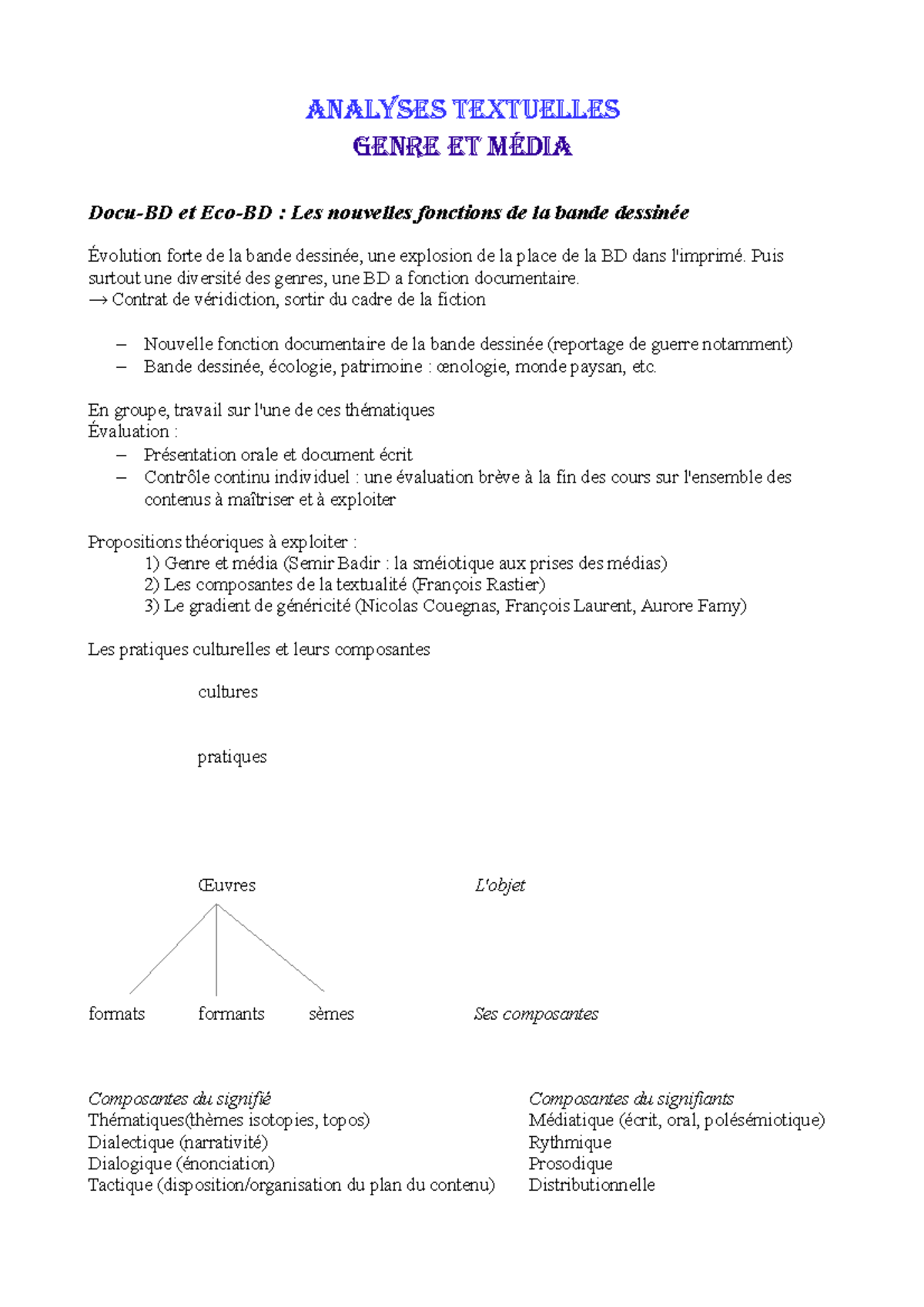 Analyses Textuelles - Cours d'analyse textuelle, Mr LAURENT François ...