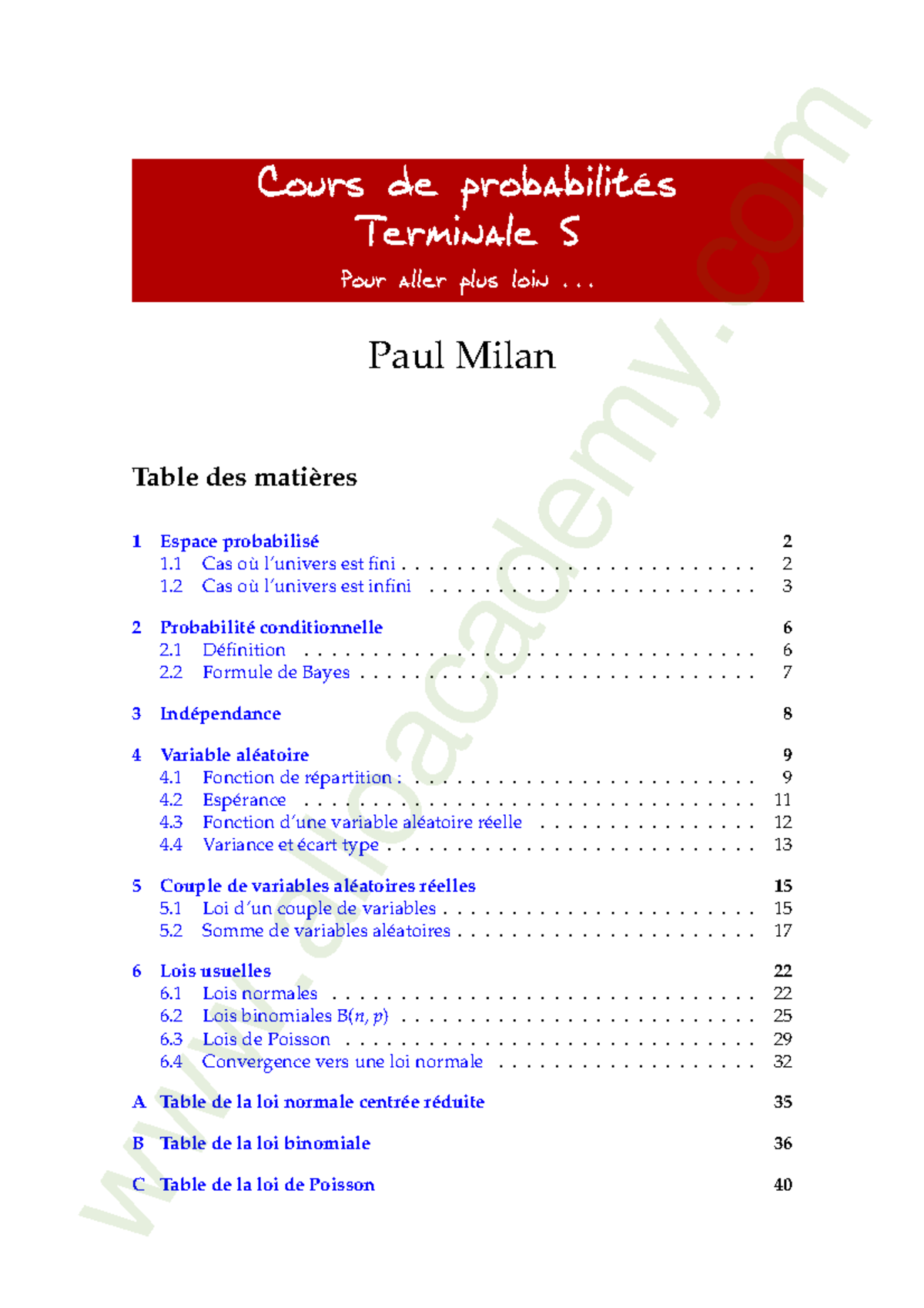 3probabilités-cours-04(www - Cours de probabilités Terminale S Pour aller plus loin... Paul ...
