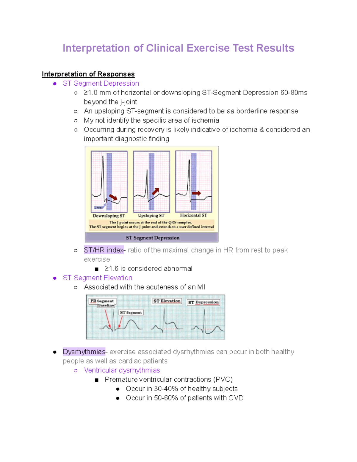 Interpretation of clinical exercise test results - Interpretation of ...