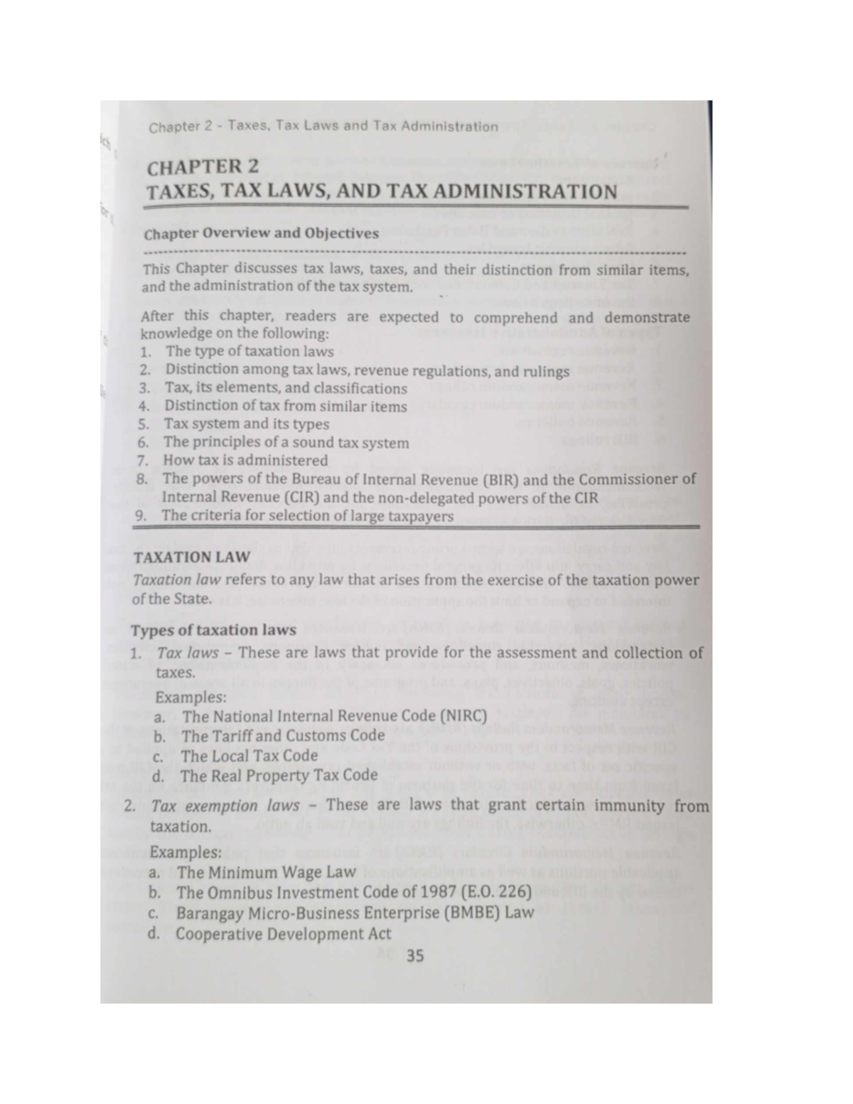 Taxation- Chapter-2 - Business tax - Chapter 2 Taxes, Tax Laws and Tax ...