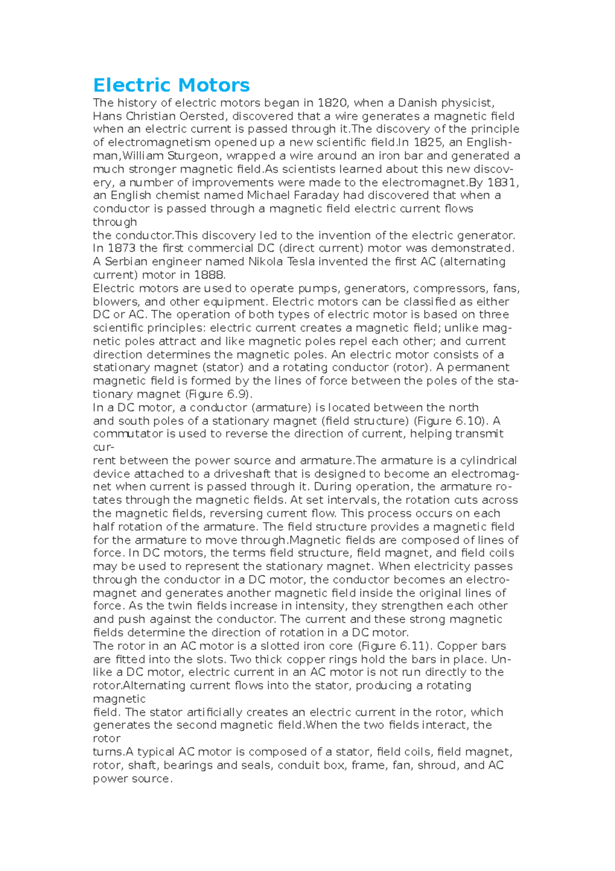 Process control and application 21 - Electric Motors The history of ...