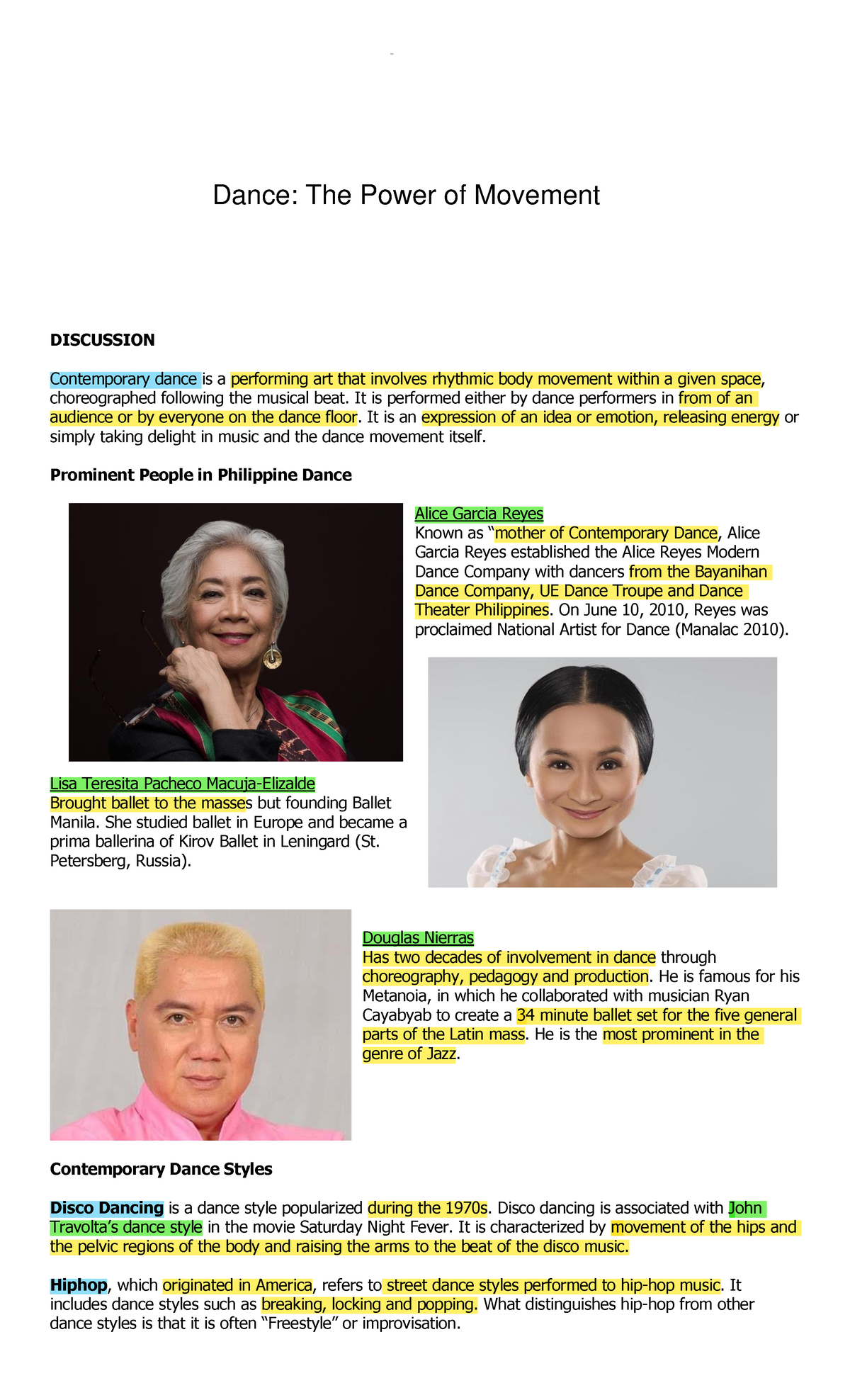 Dance- The Power of Movement - CAPITOL UNIVERSITY Cagayan de Oro City ...