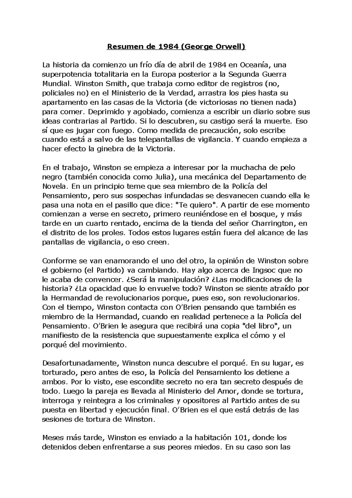 1984 Part 2, Chapters 1 and 2 - 1984: Volume 2, Chapter 1 Exercise A ...