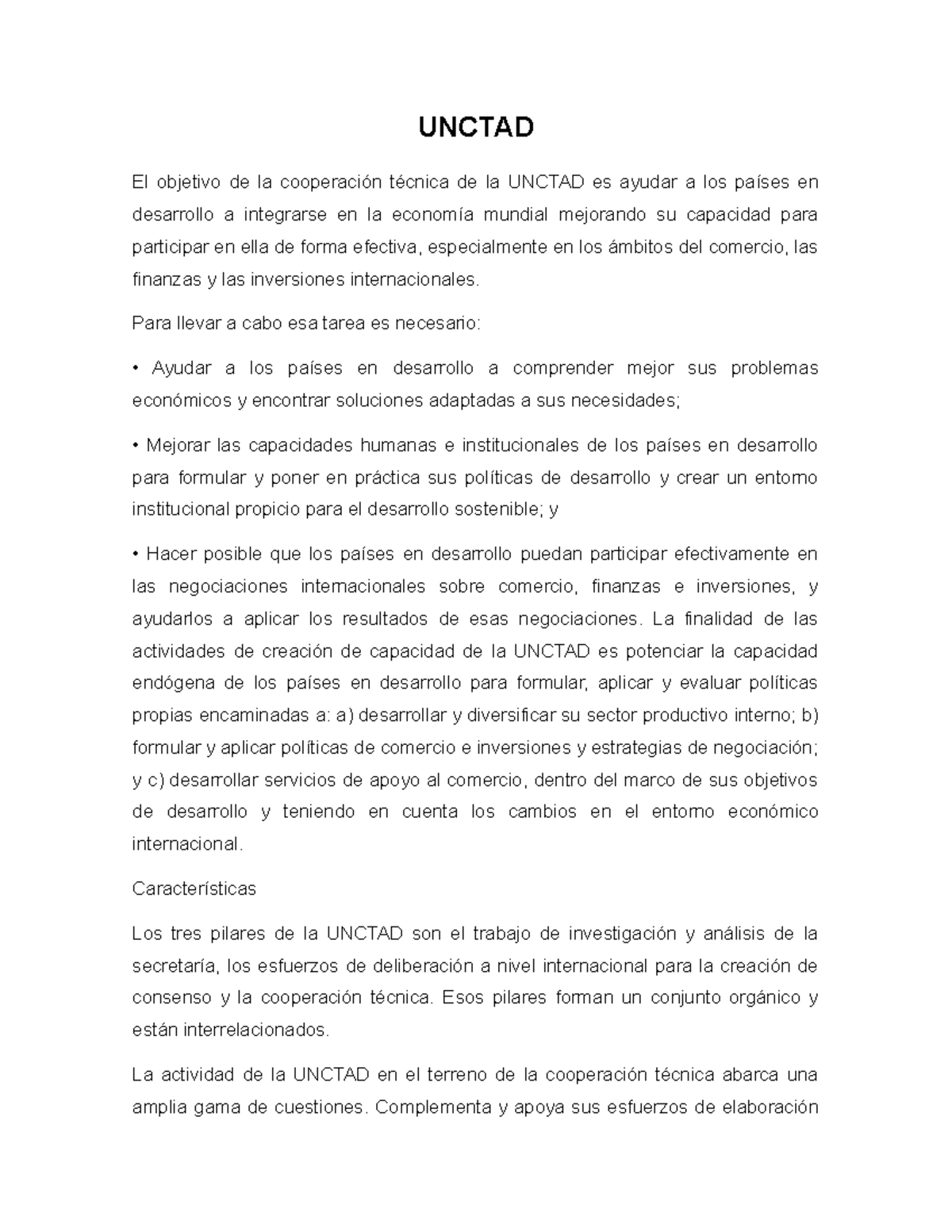 Fases de la Unctad - UNCTAD El objetivo de la cooperación técnica de la ...