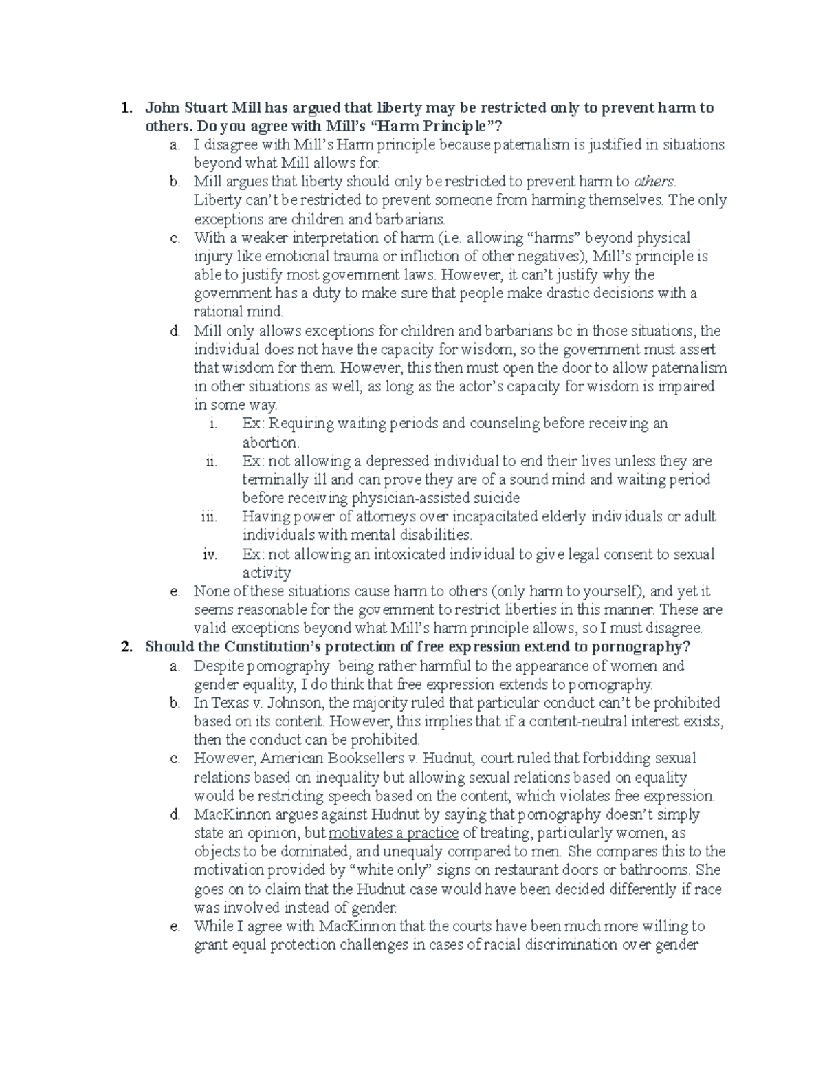 Exam 2 Study Guide - Exam 2 essay questions, along with outlined ...
