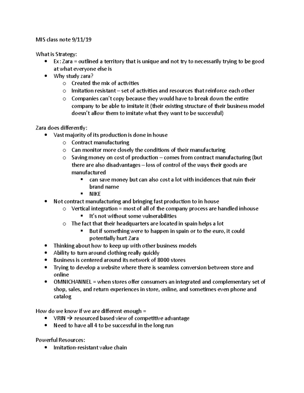 MIS class note 9:11:19 - Shannon Provost - MIS class note 9/11/ What is ...