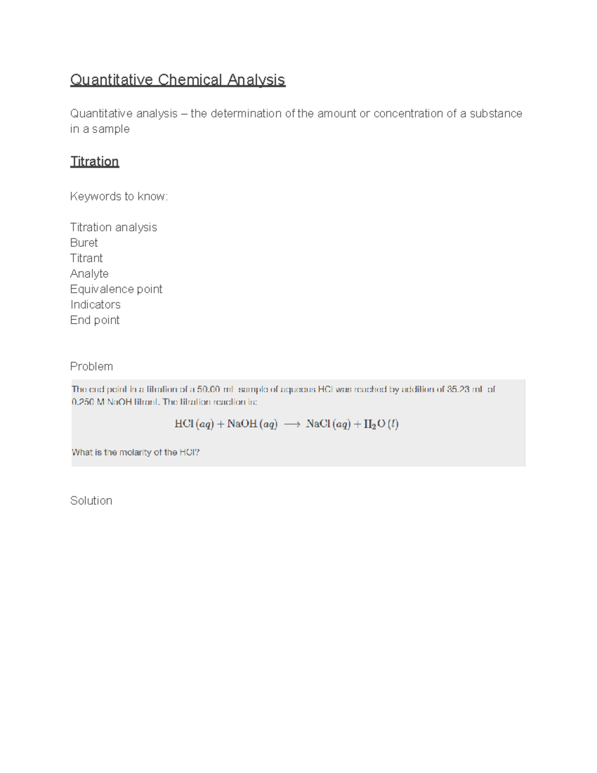 4.5 Notes Chem 121 - CHEM 121 - Quantitative Chemical Analysis ...
