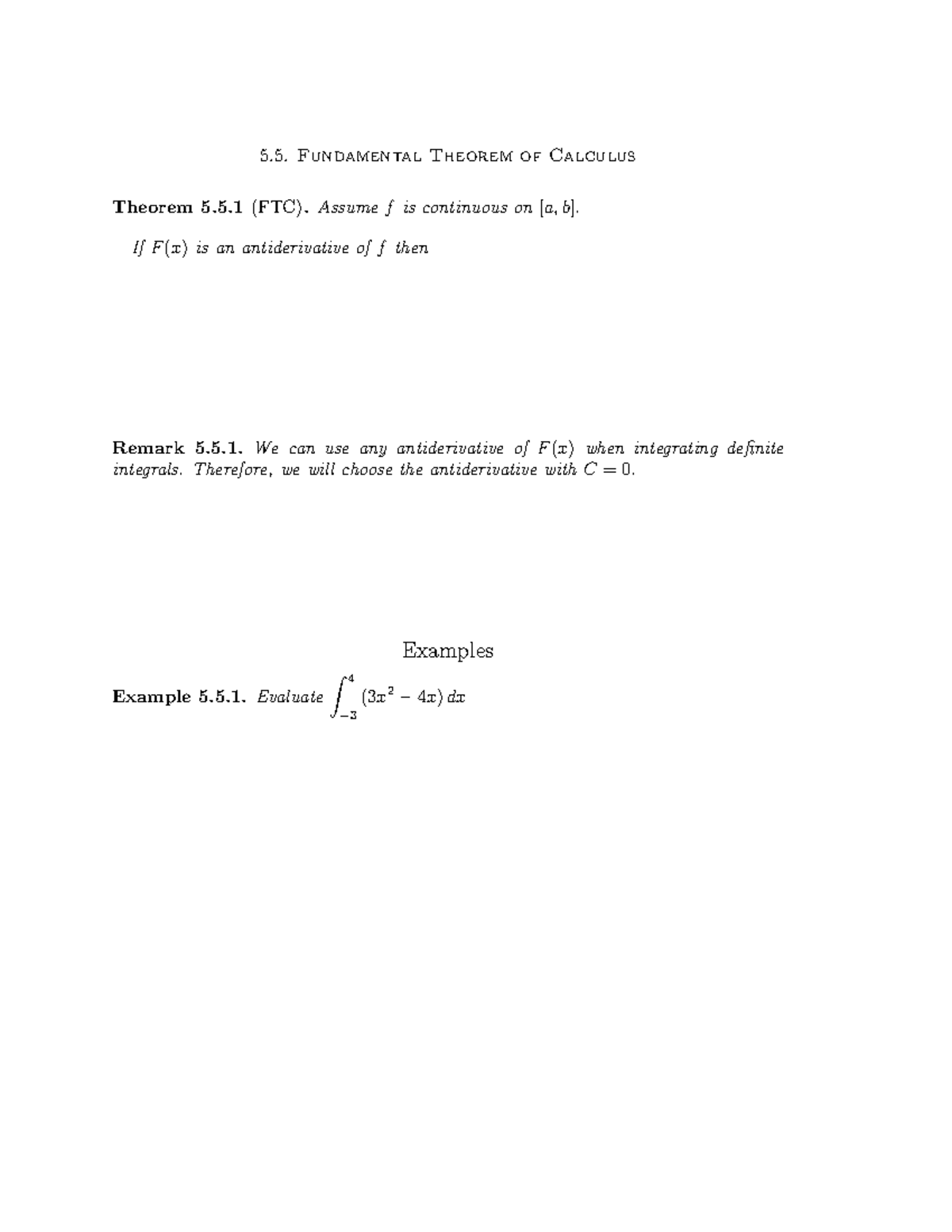 Fundamental theorem of calculus - Fundamental Theorem of Calculus ...