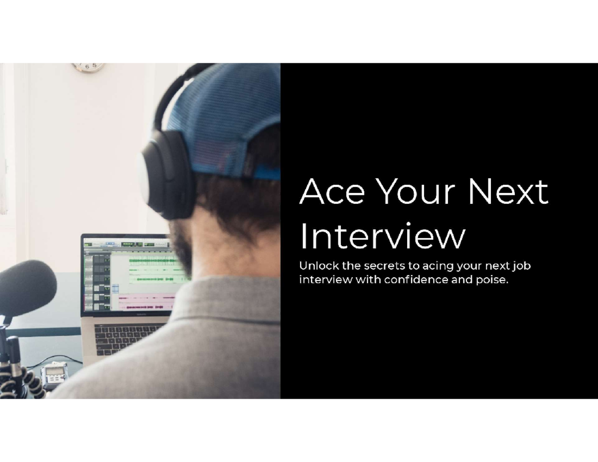 Ace your interview - Creativity, Activity, Science - Studocu