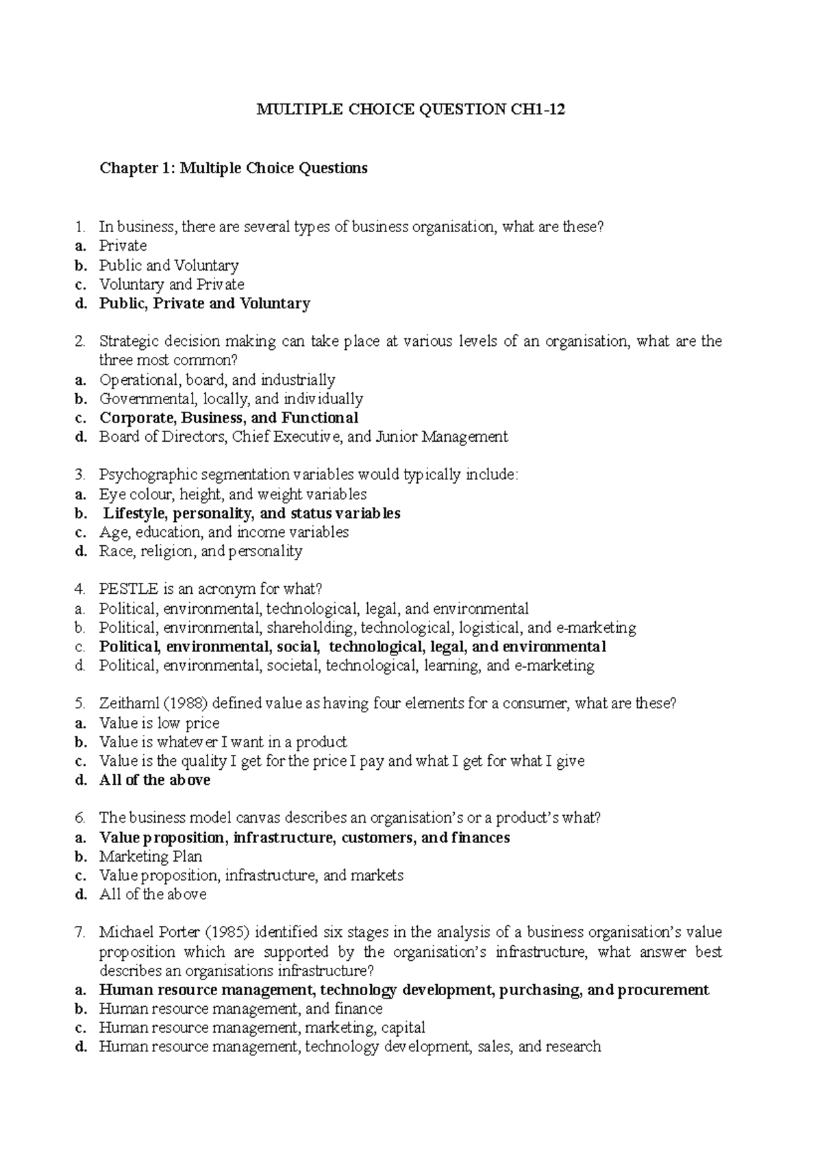 Tutor Pack - Multiple Choice Question Ch1-12 - MULTIPLE CHOICE QUESTION ...