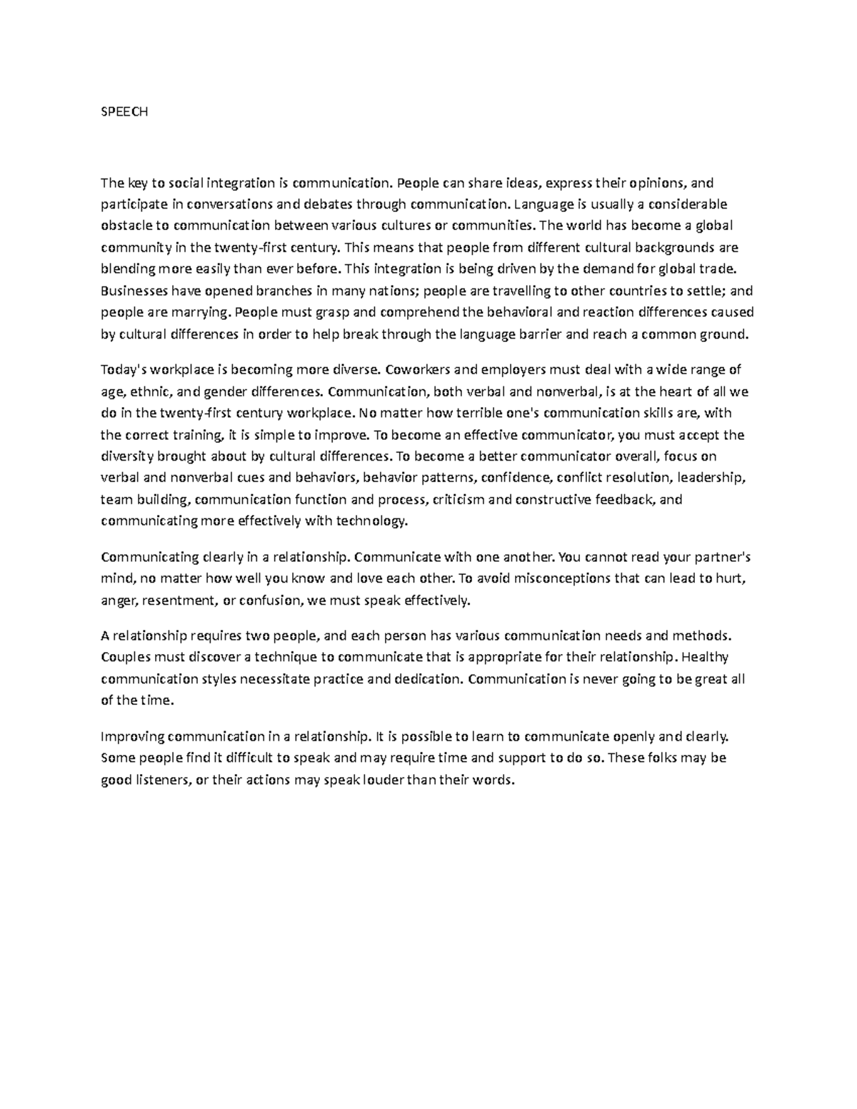 Speech-WPS Office - This is a speech - SPEECH The key to social ...