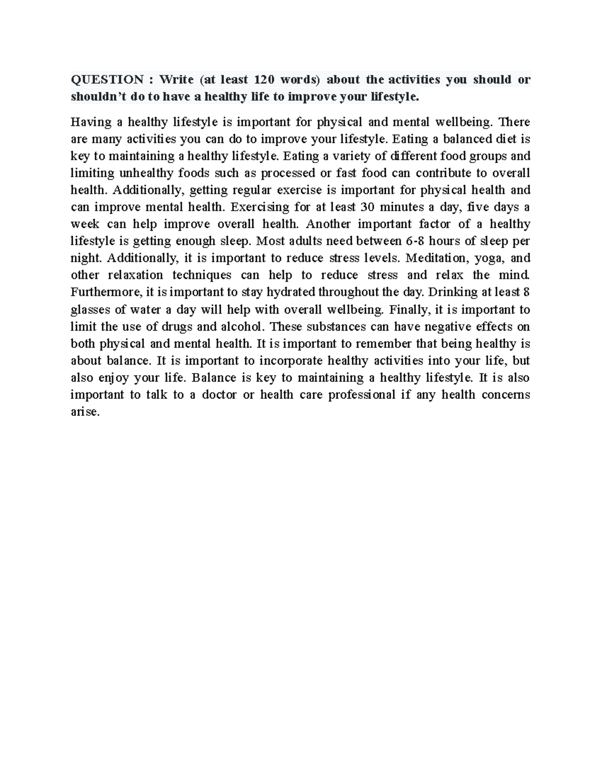 Writing 2 - nnbsnbsn - QUESTION : Write (at least 120 words) about the ...