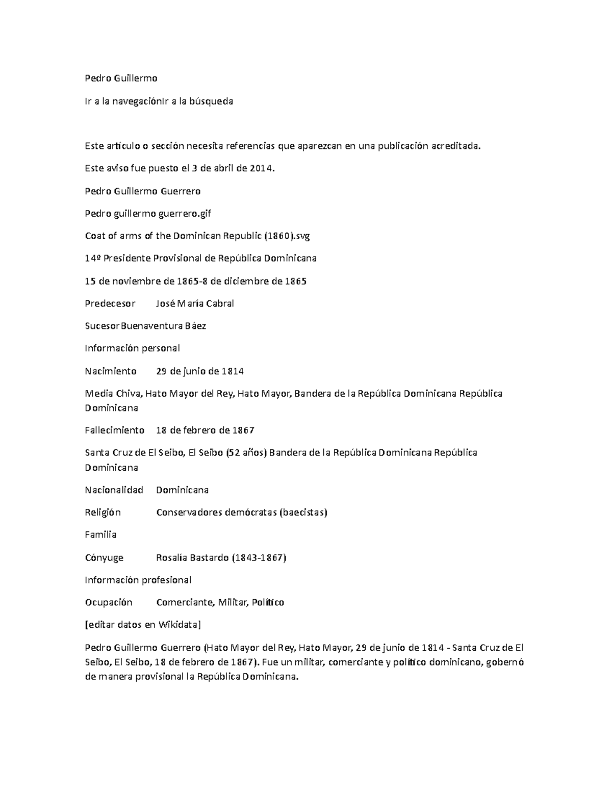 Pedro Guillermo - BHSWSXM - Pedro Guillermo Ir a la navegaciónIr a la ...