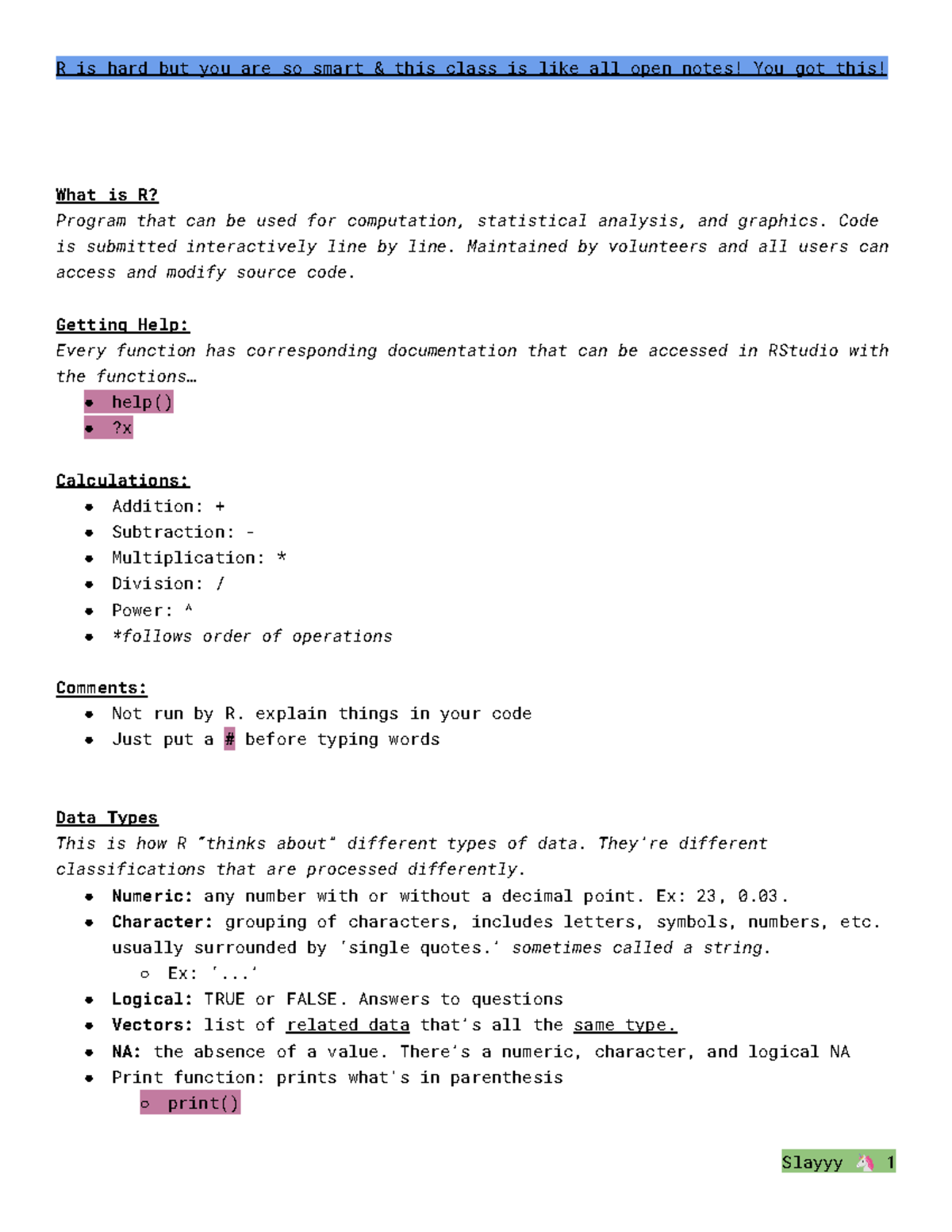 STAT 1601 Course Notes - What is R? Program that can be used for ...